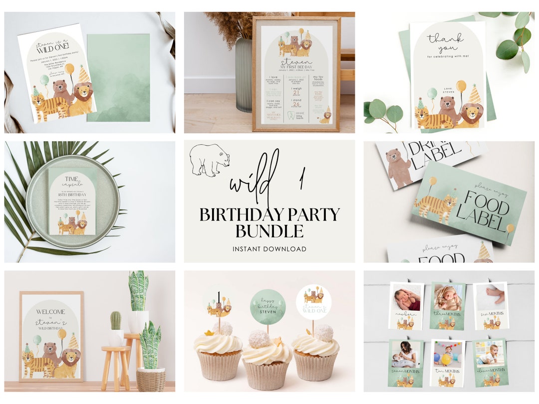 Wild One Birthday Invitation Boy, Wild One Birthday Boy Decorations ...