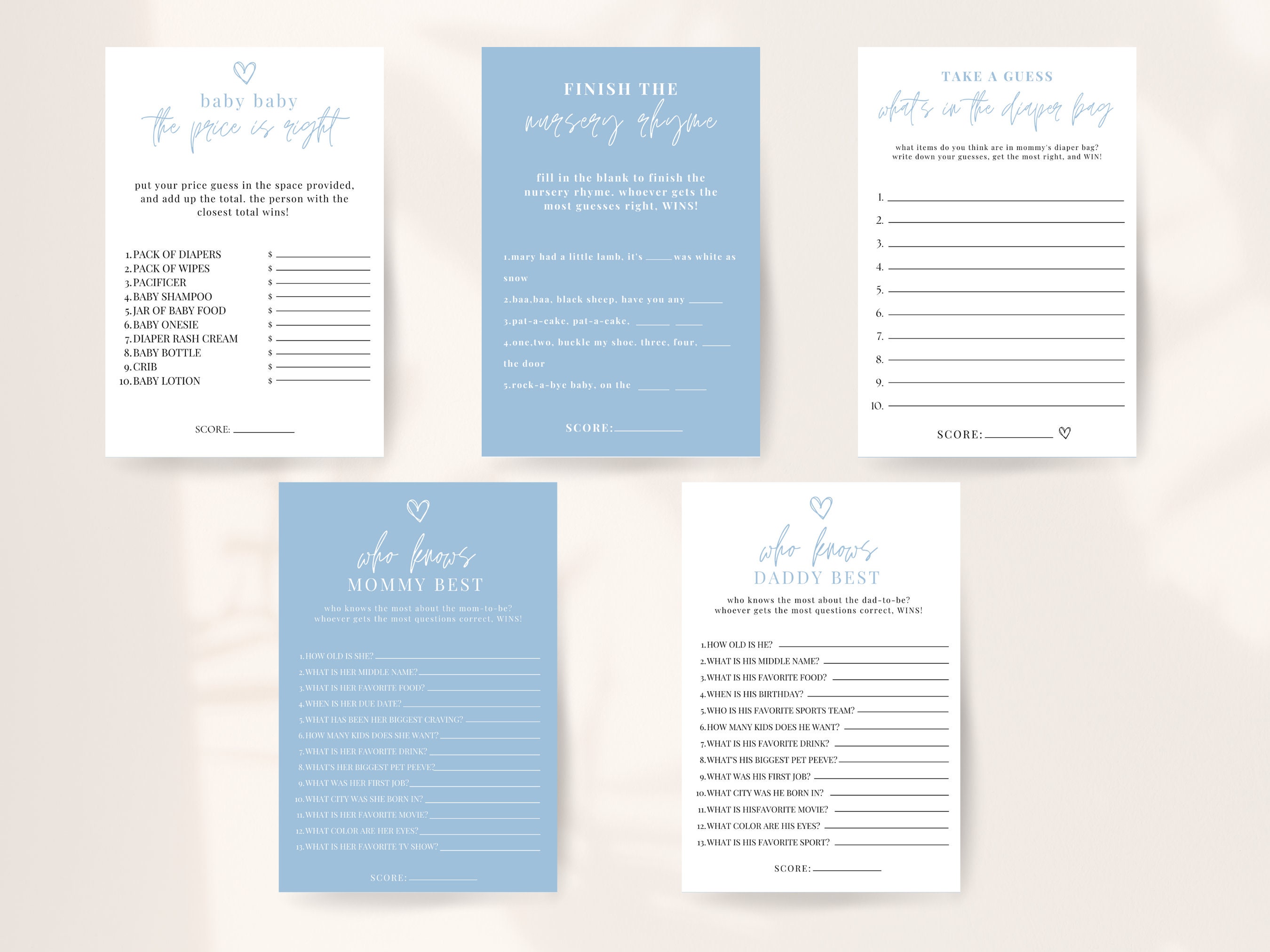 Baby Shower Bingo, Editable Baby Shower Games, Baby Shower Baby ...