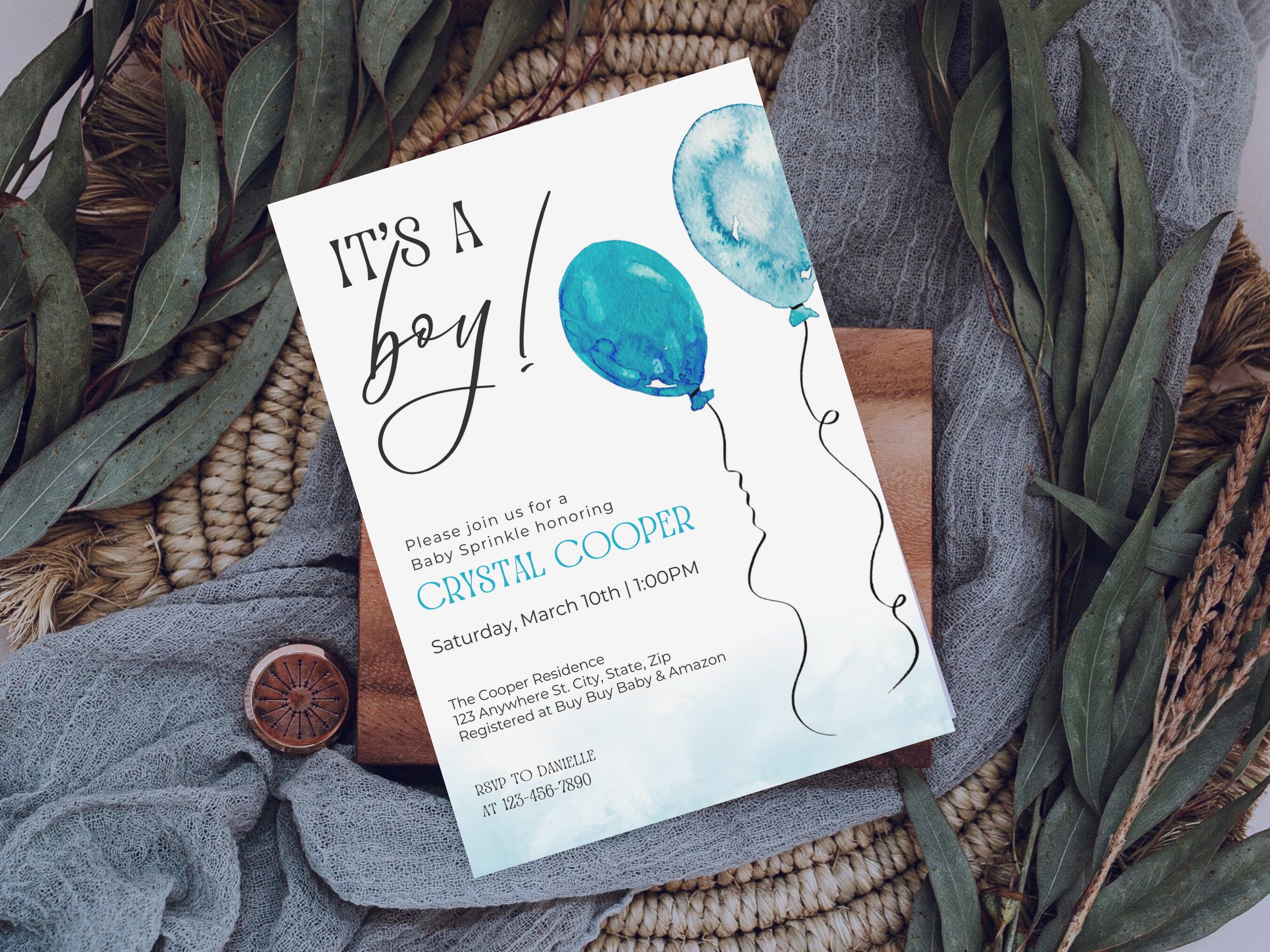 It's A Baby Boy Sprinkle, Baby Sprinkle Invite, Sprinkle Invitation ...