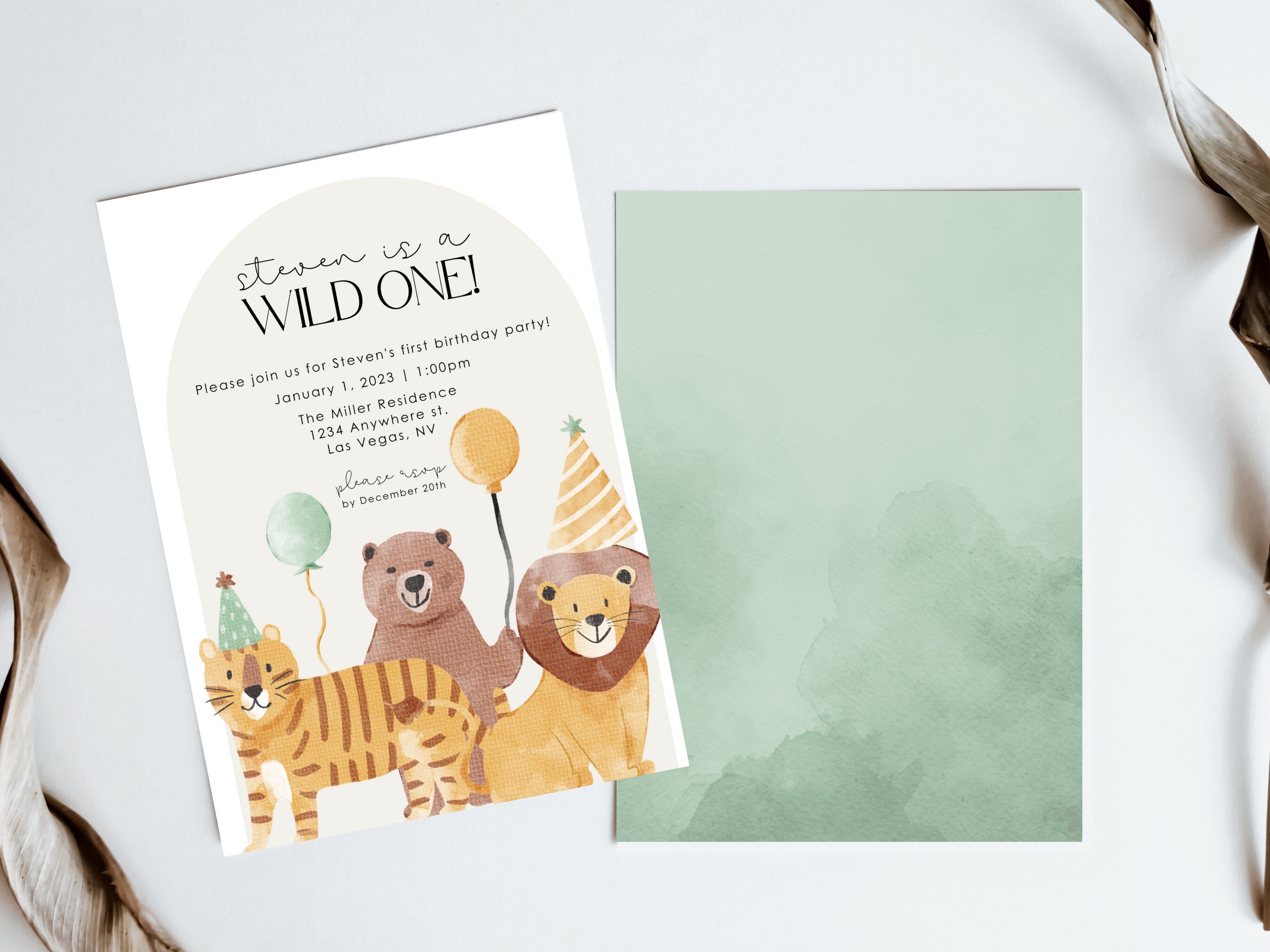 Wild One Birthday Invitation Boy, Wild One Birthday Boy Decorations ...