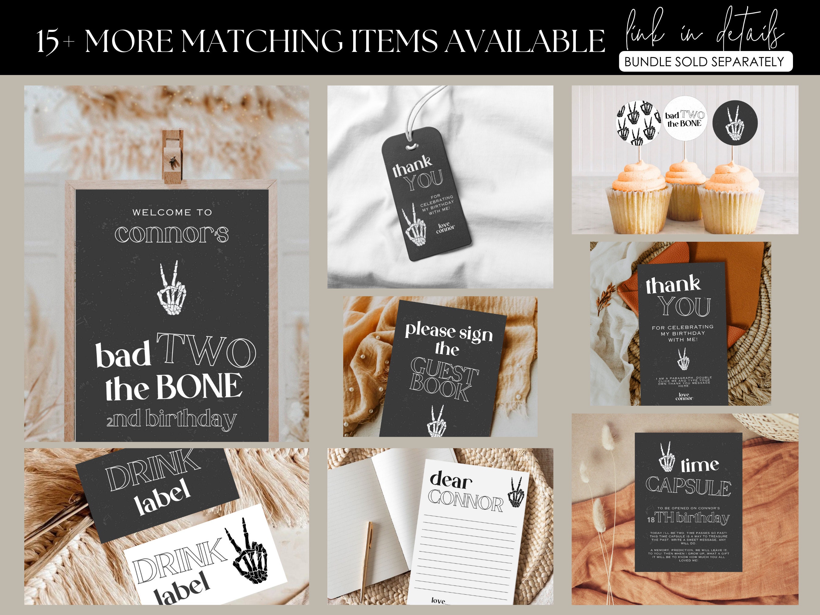 Skeleton Birthday Invitations, Bad 2 the Bone Party, Editable Halloween ...