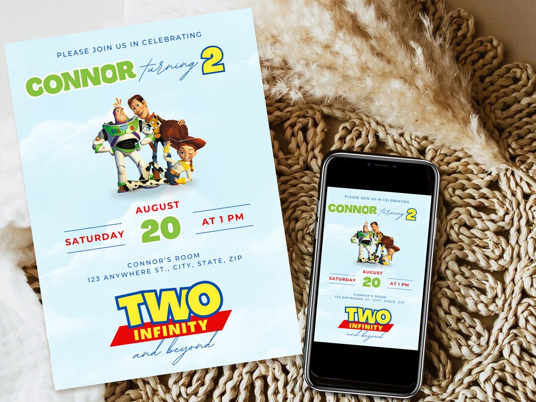Two Infinity and Beyond Invitation, 2nd Birthday Invitation Printable ...