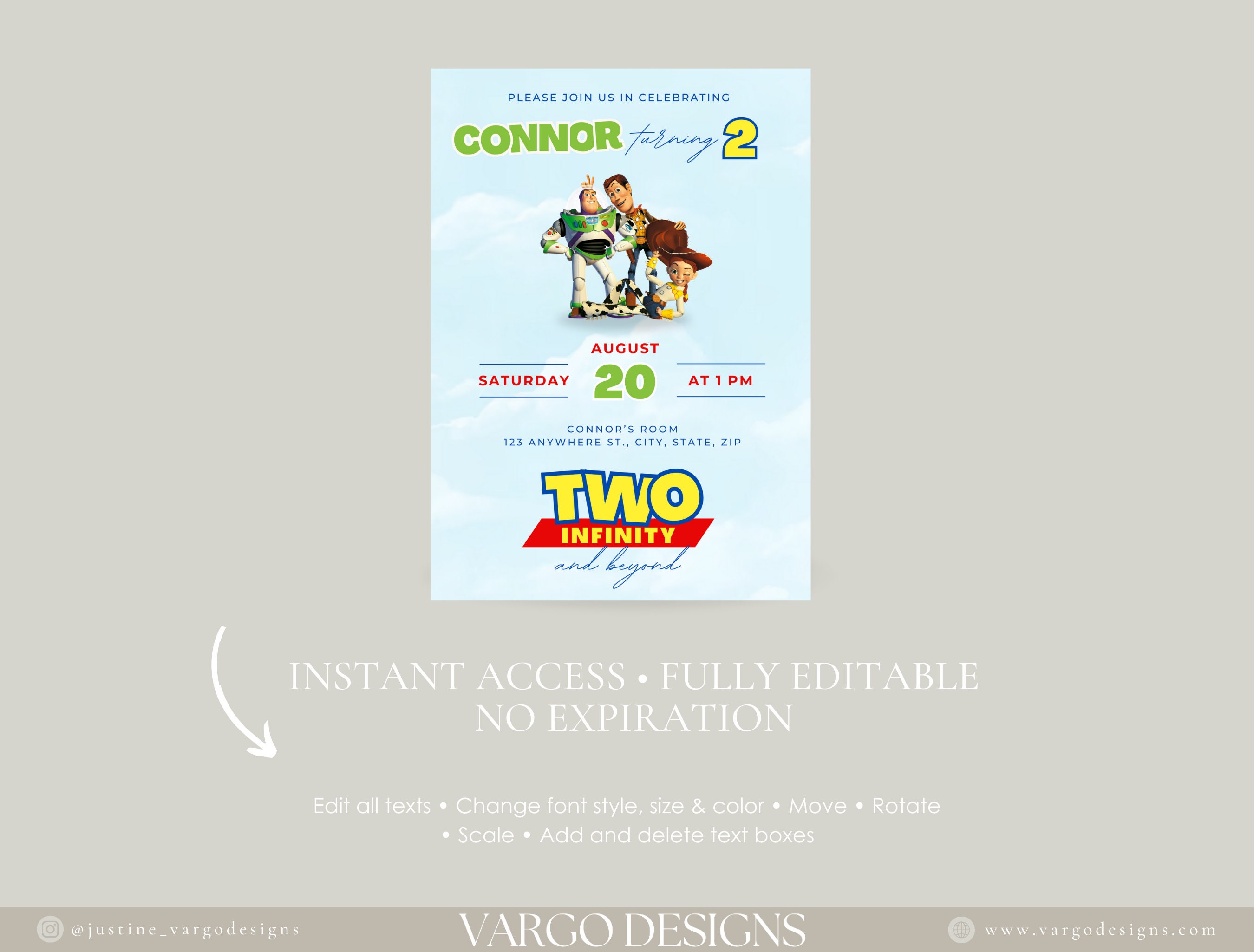 Two Infinity and Beyond Invitation, 2nd Birthday Invitation Printable ...