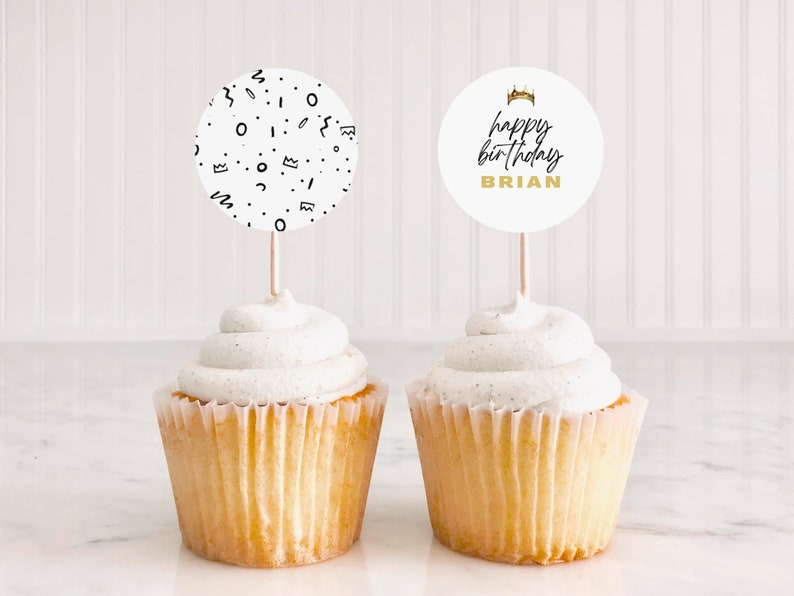 The Big One Birthday Cupcake Toppers Template, the Big One Cupcake ...