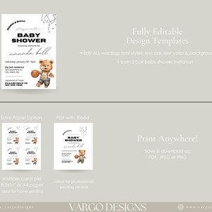 Born 2 Ball Baby Shower Evite, Basketball Baby Sprinkle Invitation, Boy ...