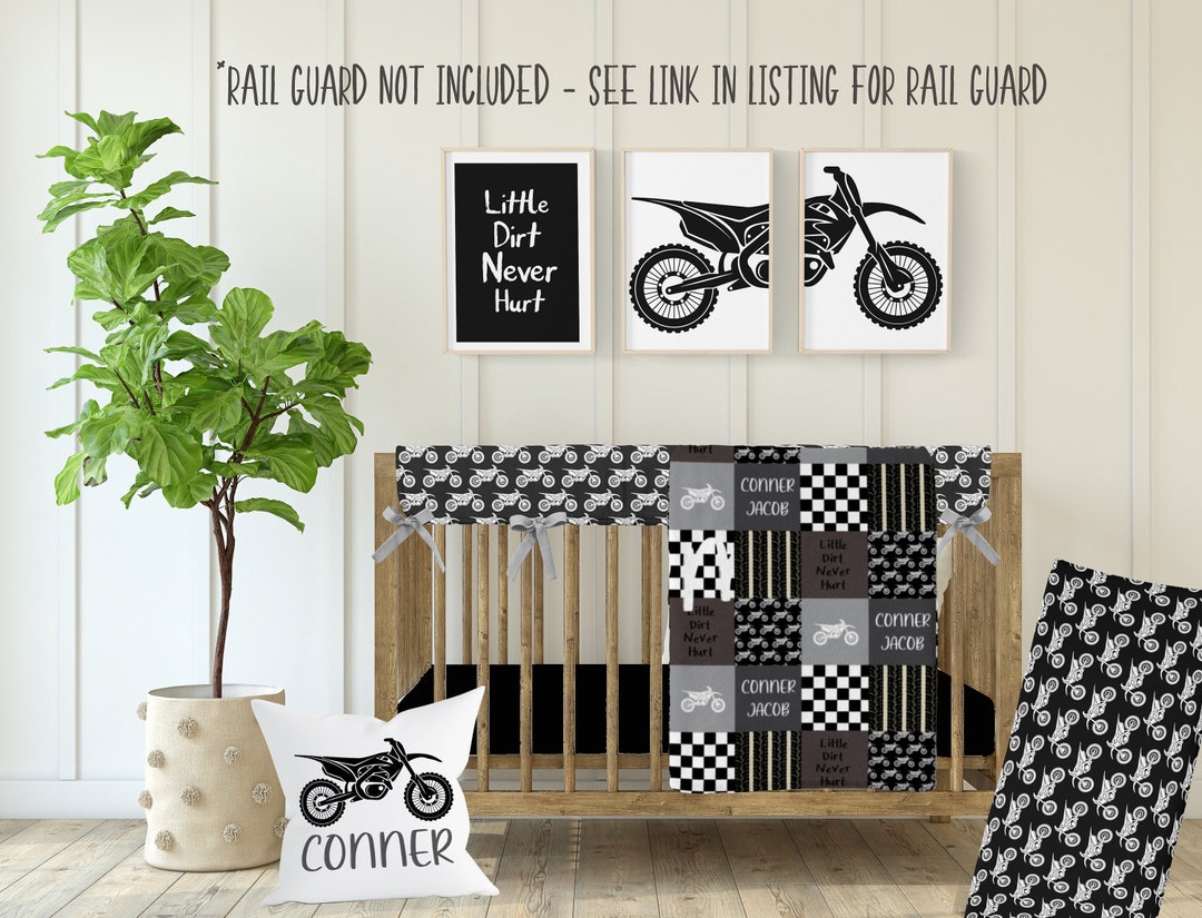 Dirt Bike Baby Bedding Crib Set, Baby Boy Nursery Bedding, Motocross ...