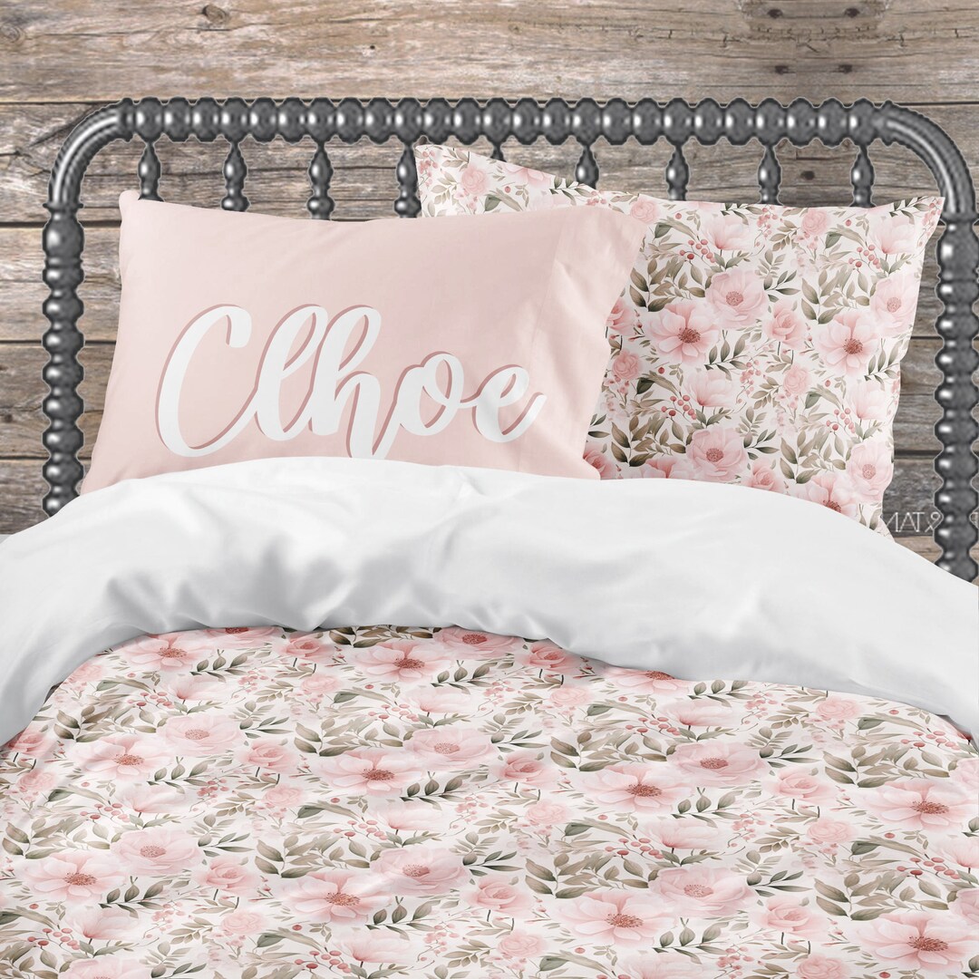 Bedding Set Girls Room, Pink Floral Comforter, Twin, Queen, King ...