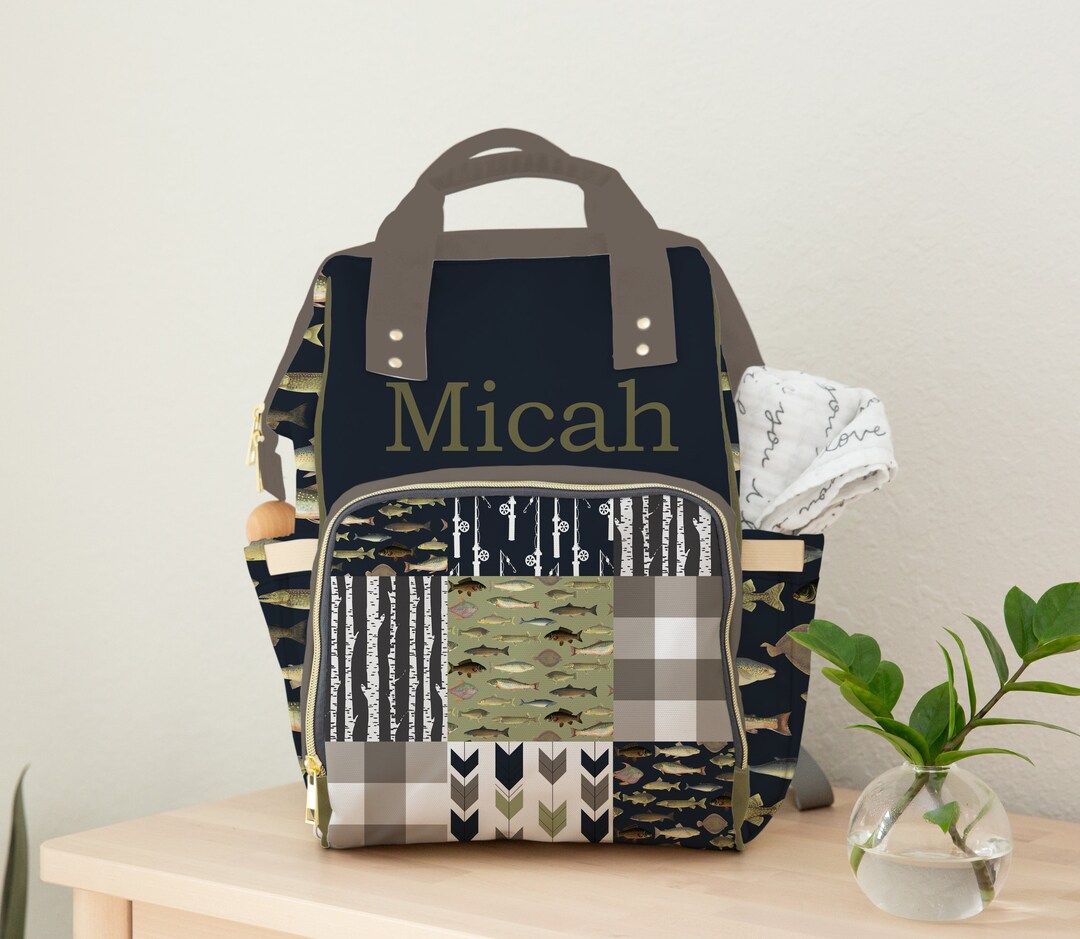 Personalized Diaper Bag Custom Baby Diaper Bag Fishing - Etsy