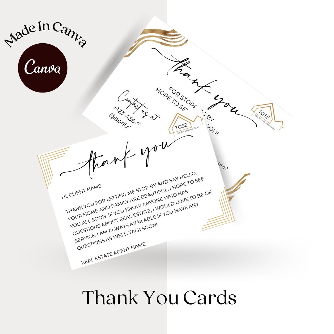 Open House Client Thank You Card - Etsy
