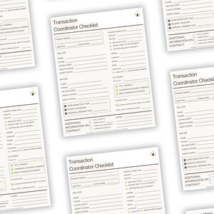 Transaction Coordinator Checklist Canva Template Real Estate ...
