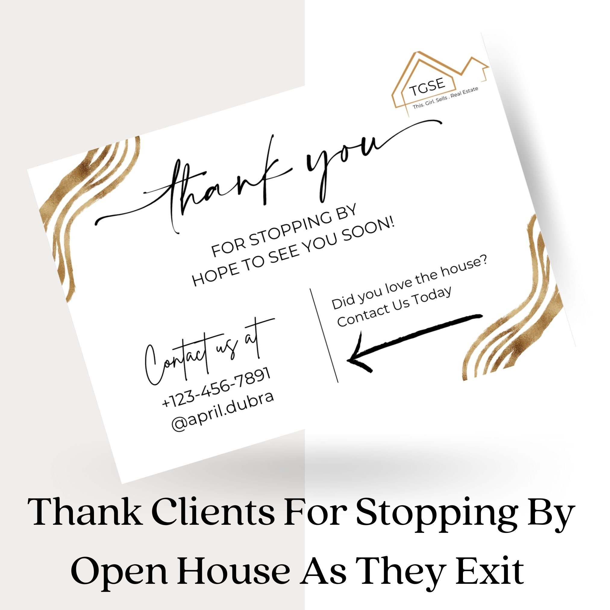 Open House Client Thank You Card - Etsy