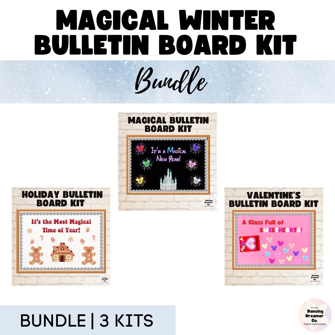 Magical Winter Bulletin Board Kit Bundle | December, January, February ...