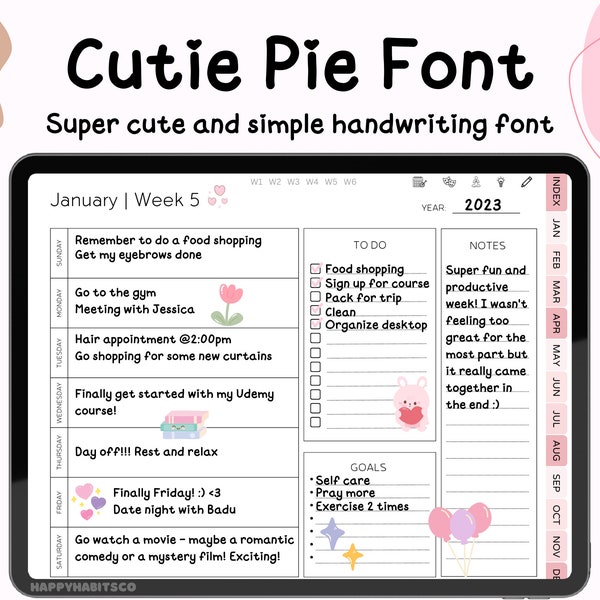 Kawaii Handwriting Font - Etsy
