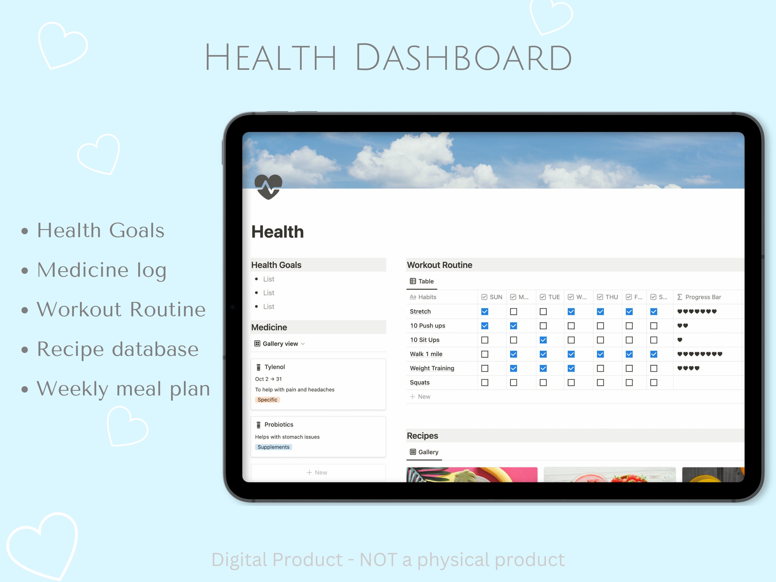 All in One Minimalistic Editable Notion Template Notion Planner, Health ...