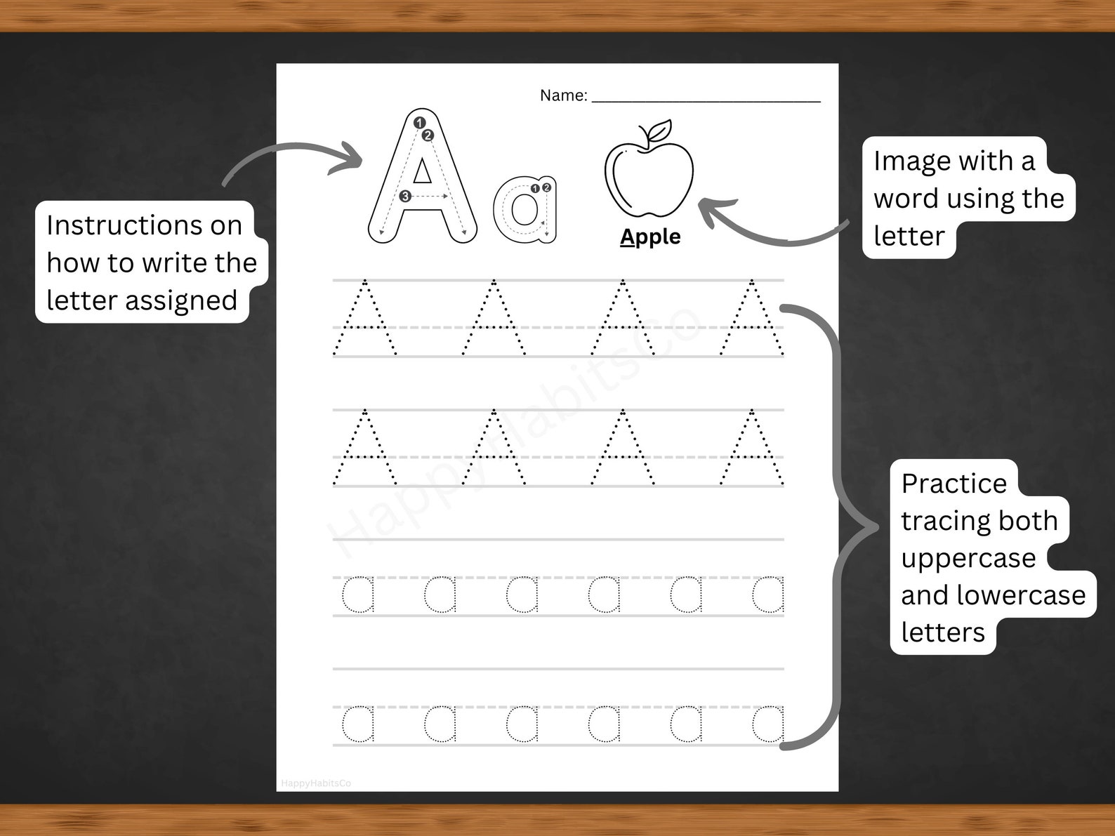 Alphabet ABC A to Z Letter Tracing Coloring Handwriting - Etsy