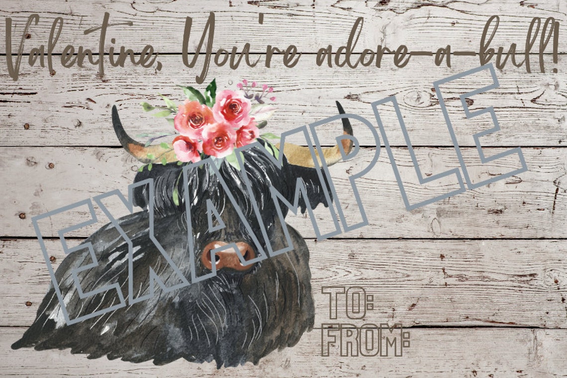 Highland Cow Valentine Cards, Printable Valentine Cards, Printable ...