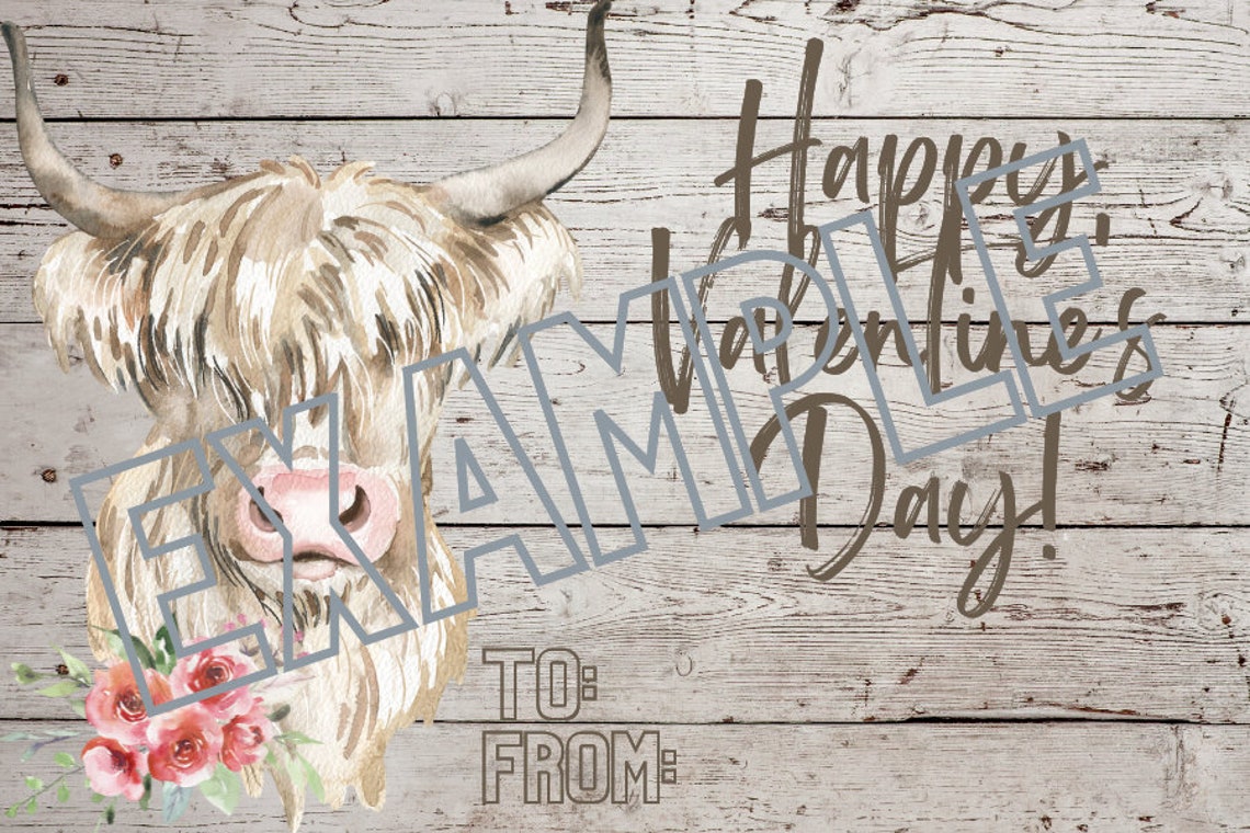 Highland Cow Valentine Cards, Printable Valentine Cards, Printable ...