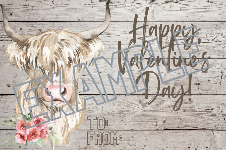 Highland Cow Valentine Cards, Printable Valentine Cards, Printable ...