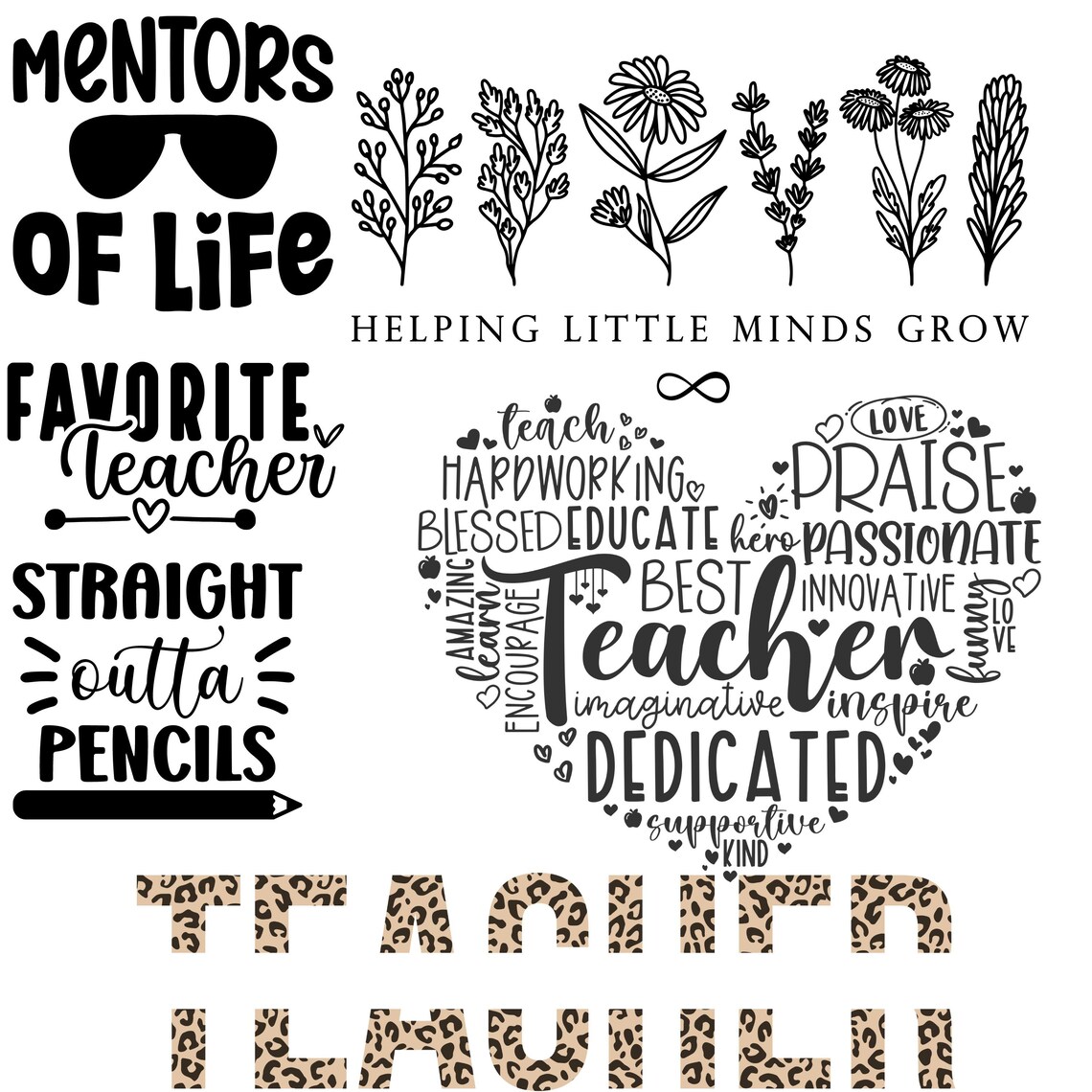 130 Teacher Svg Bundle Teacher Appreciation SVG Teacher Clipart Teacher ...