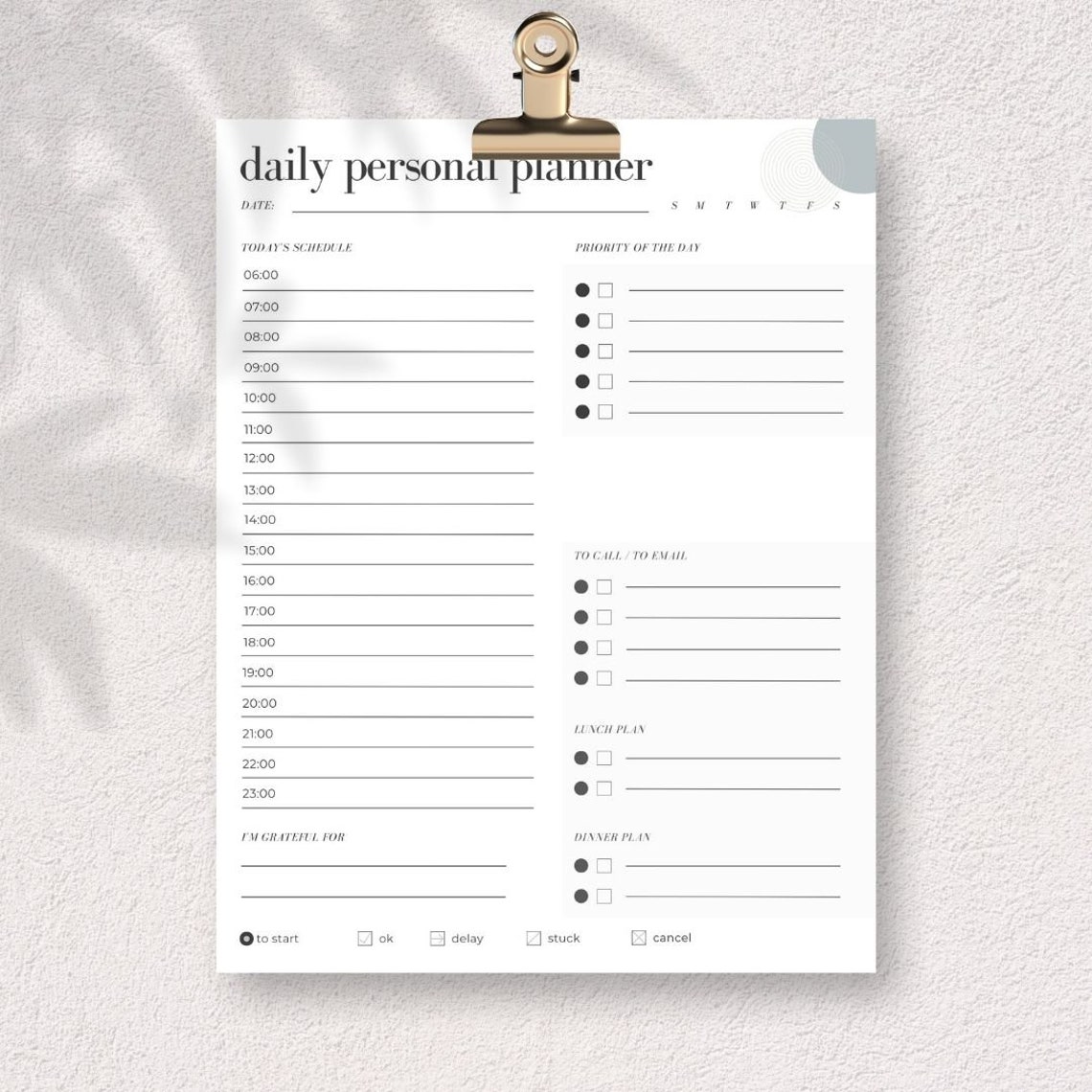Personal Day Planner, Canva Template - Etsy