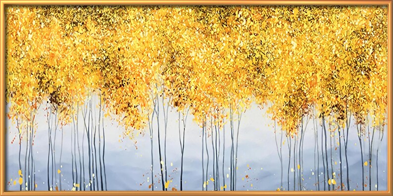 Abstract Gold Leaf Oil Painting on Canvas Original Modern - Etsy