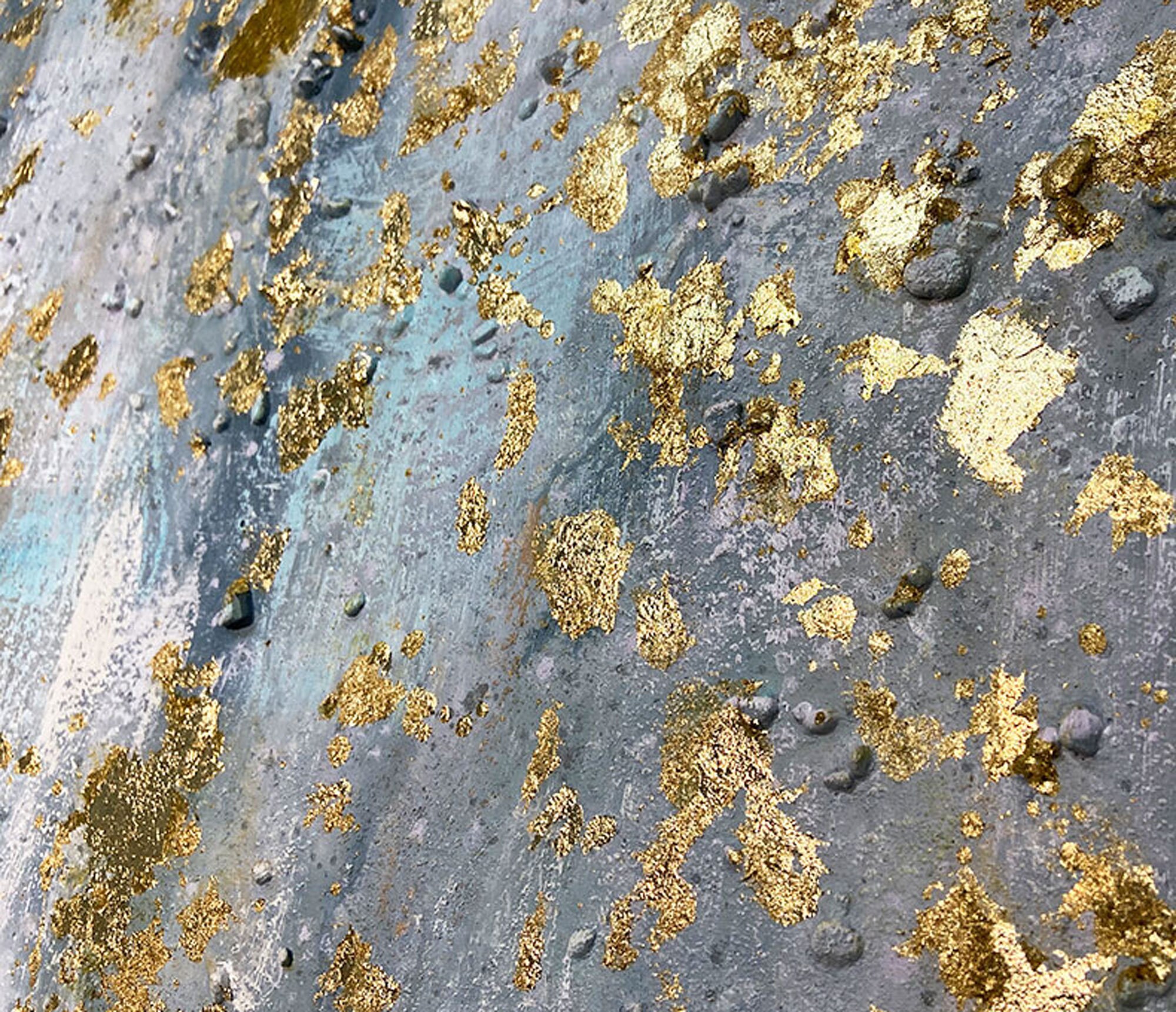 Abstract Gold Foil Oil Painting on Canvas,large Wall Art,original ...