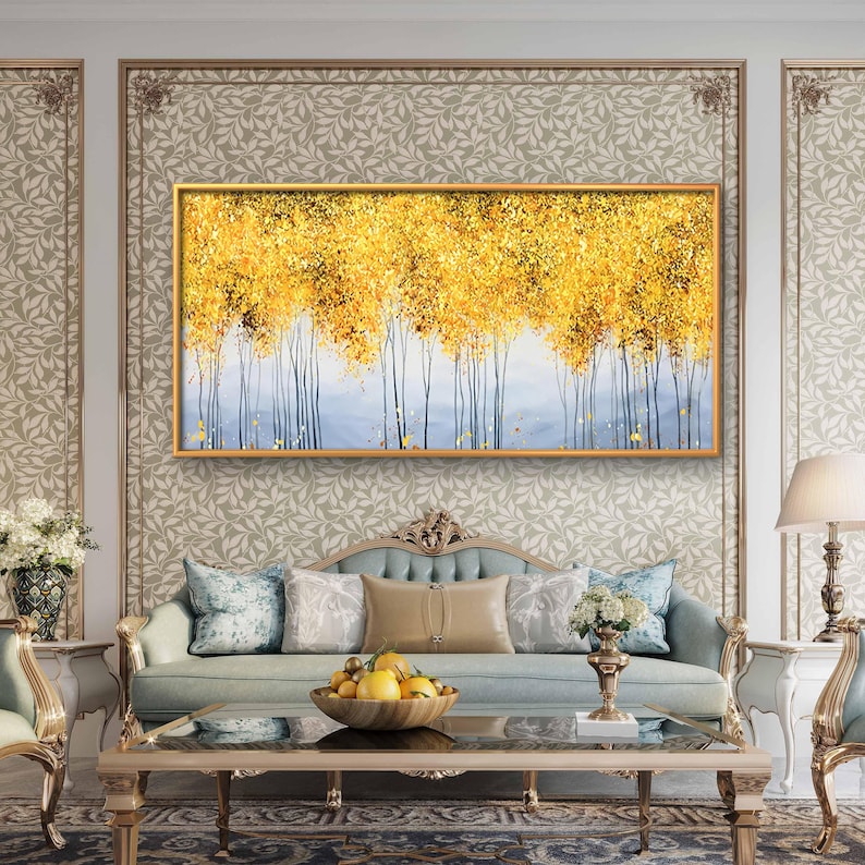 Abstract Gold Leaf Oil Painting on Canvas Original Modern - Etsy