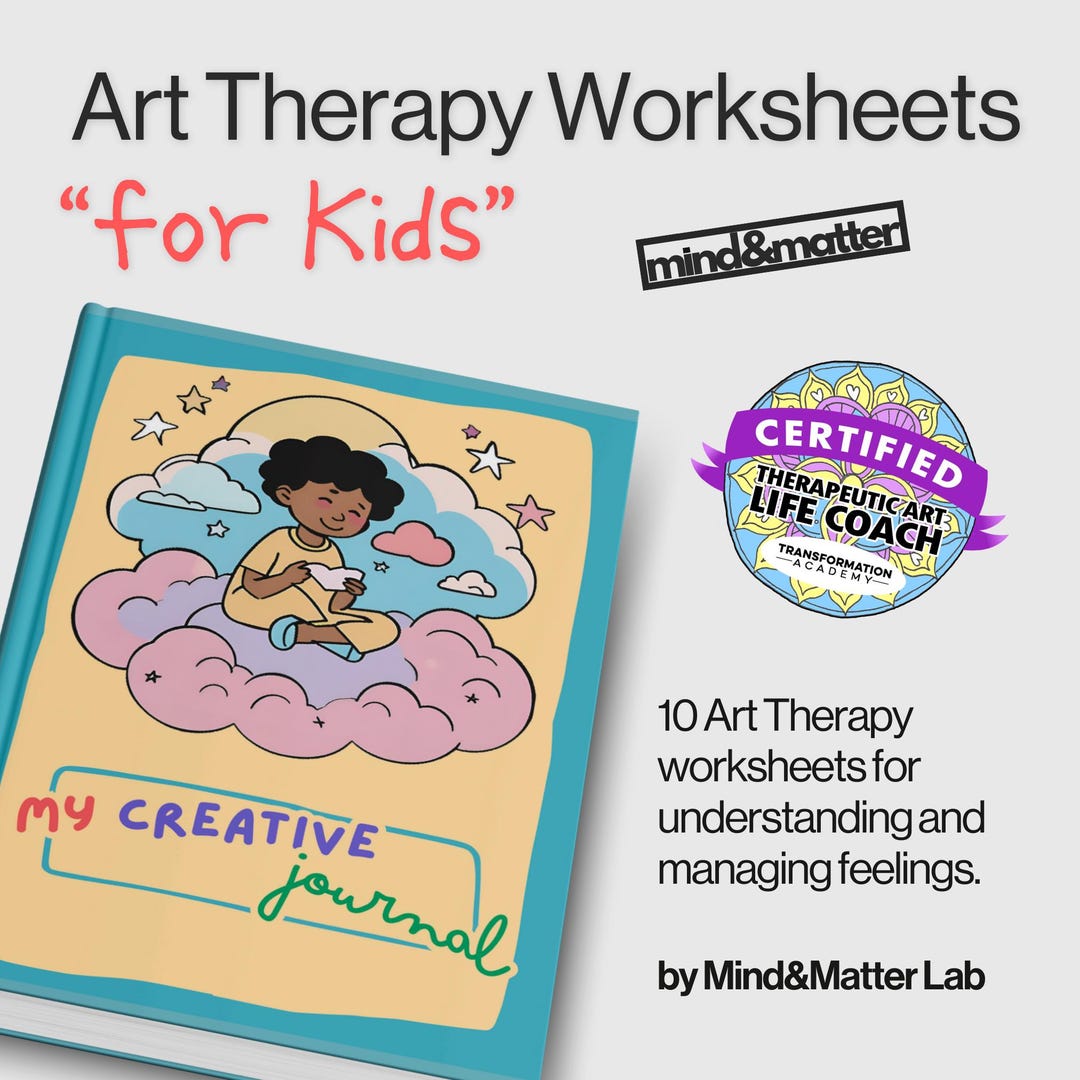 Art Therapy Worksheets for Kids Printable Emotional Wellbeing Activity ...