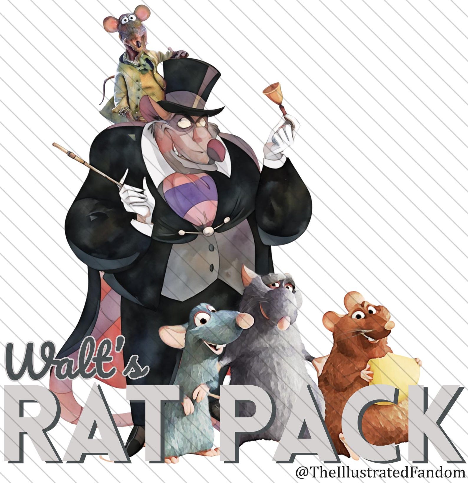 Walt’s Rat Pack PNG – Watercolor Rat Graphic for DIY Shirts, Crafts ...