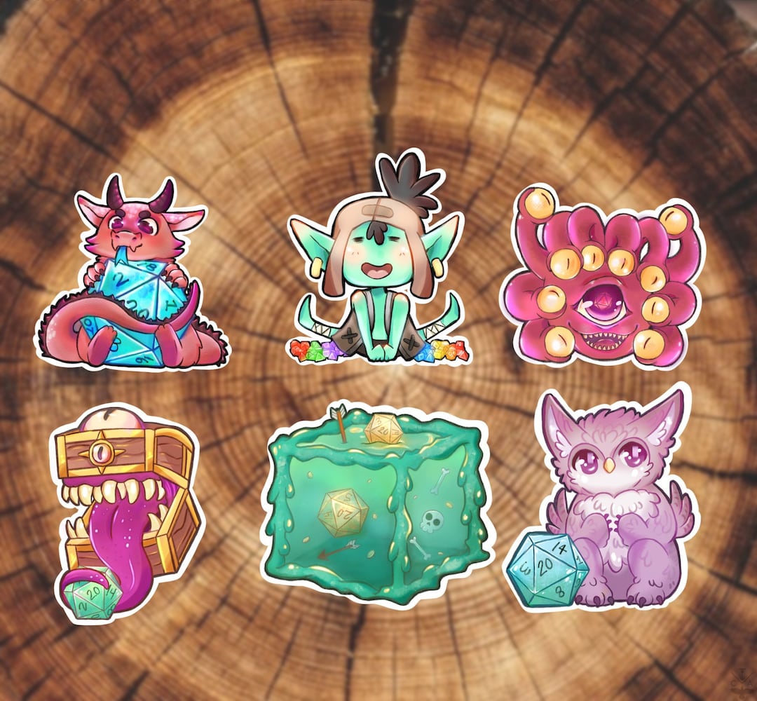 Dungeons and Dragons Stickers 6-pcs Dnd Stickers - Etsy