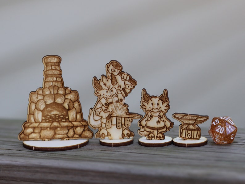 Blacksmith and Apprentice Npcs Miniatures: Dragonborn Tabletop Minis ...