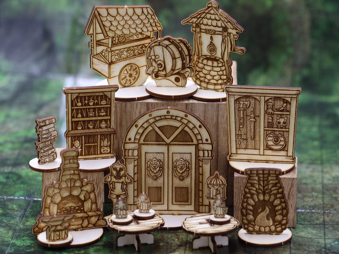 Tavern Terrain Set (25 Pieces): Dnd Fantasy Props, Terrain Standees - Etsy