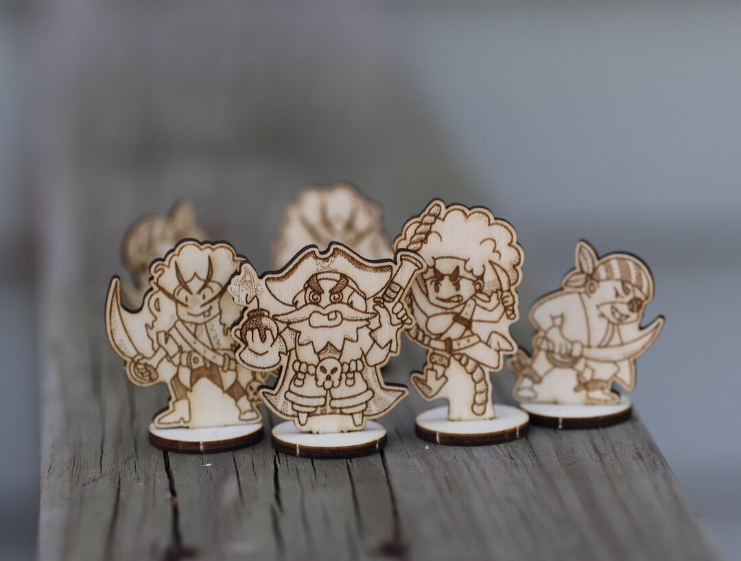 Pirate Miniature Set (6): 2D Standees for Dnd, Pathfinder - Etsy