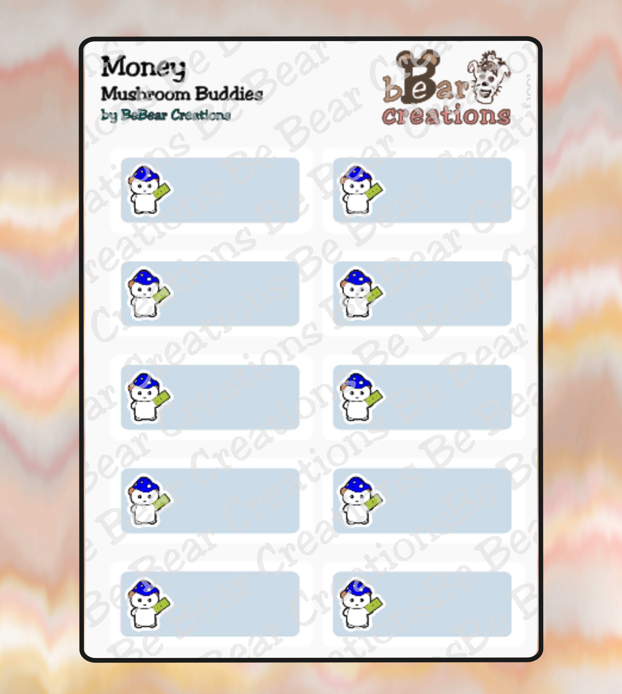 Money Mushies Labels Cute Kawaii Mushies Great for Tracking - Etsy