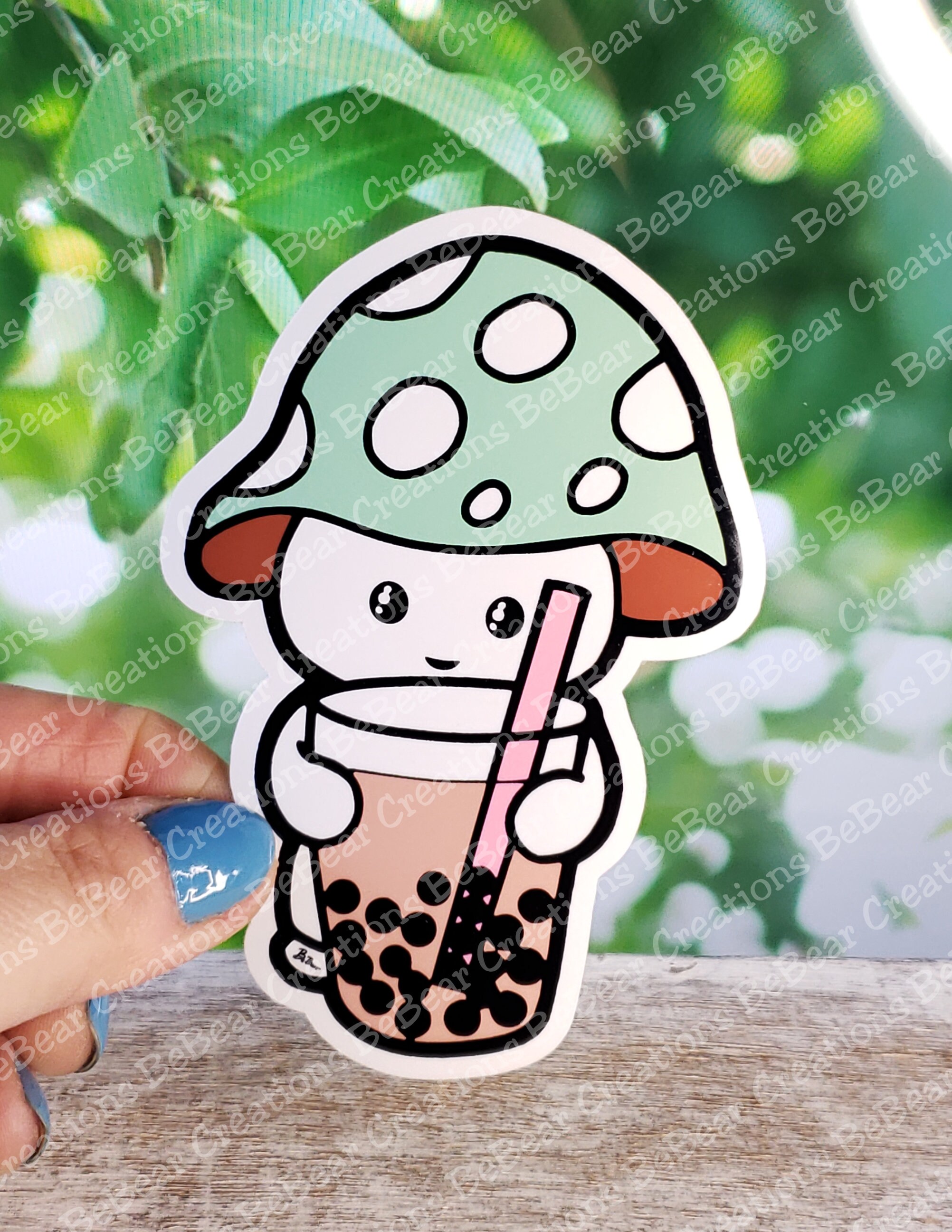 Cute Mushroom Vinyl Decal Stickers | Boba Loving MUSHIE | Available in ...