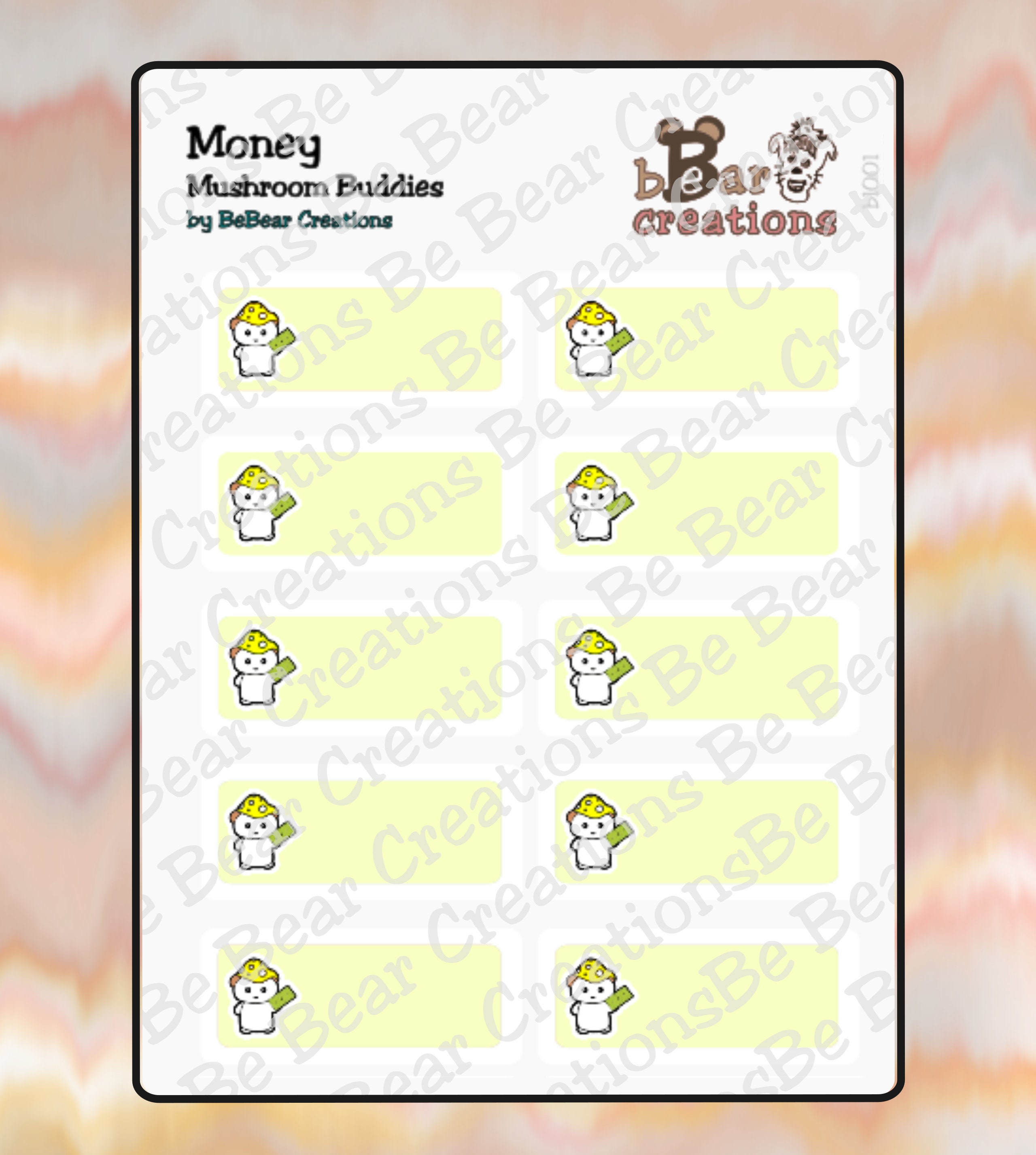 Money Mushies Labels | Cute Kawaii Mushies Great for Tracking Spend ...