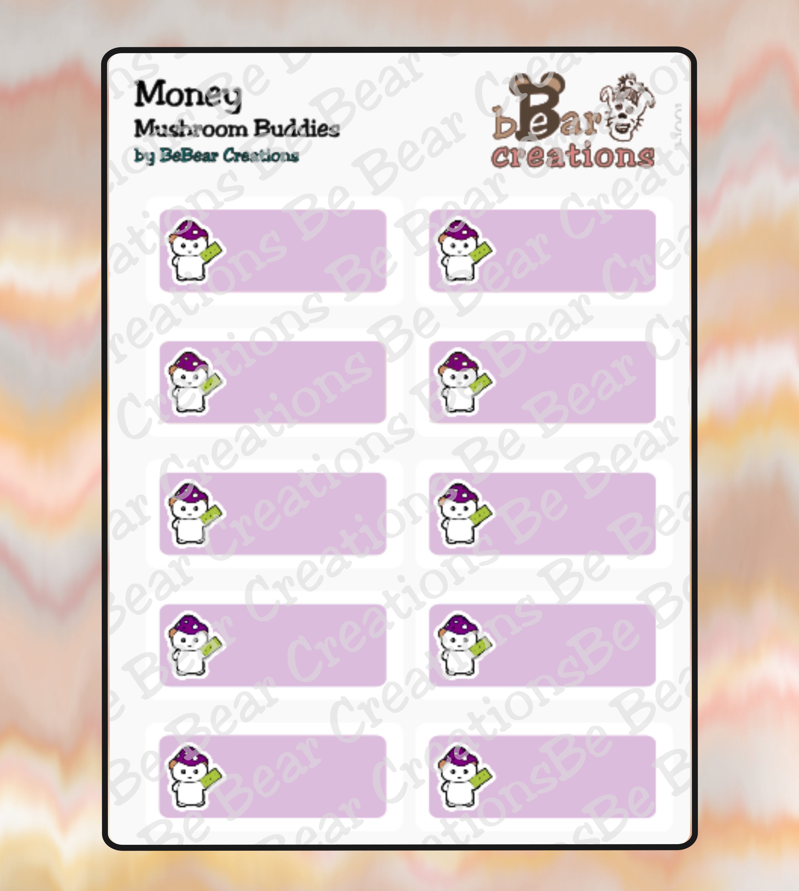 Money Mushies Labels Cute Kawaii Mushies Great for Tracking - Etsy