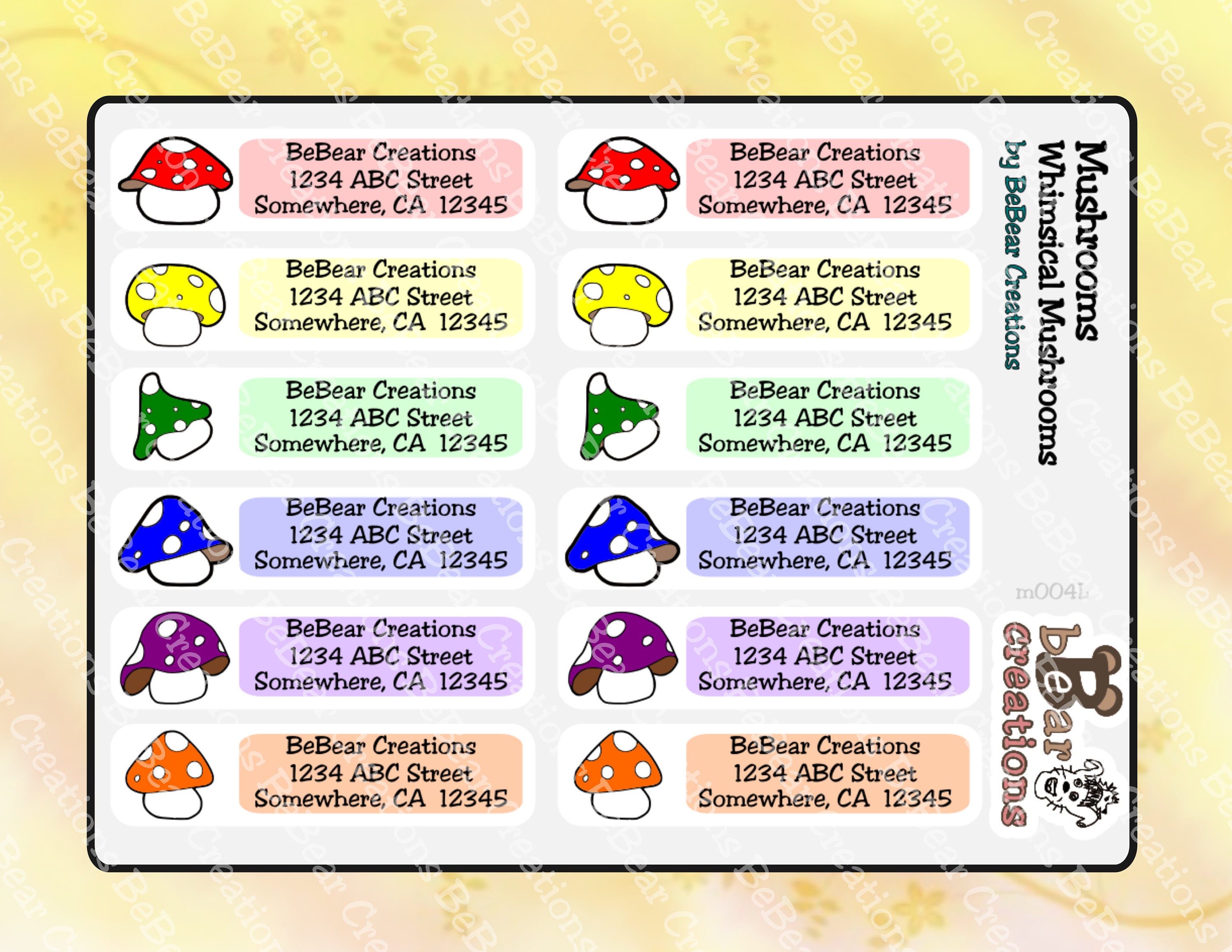 Cute Kawaii Mushroom Stickers personalize Version Great for - Etsy