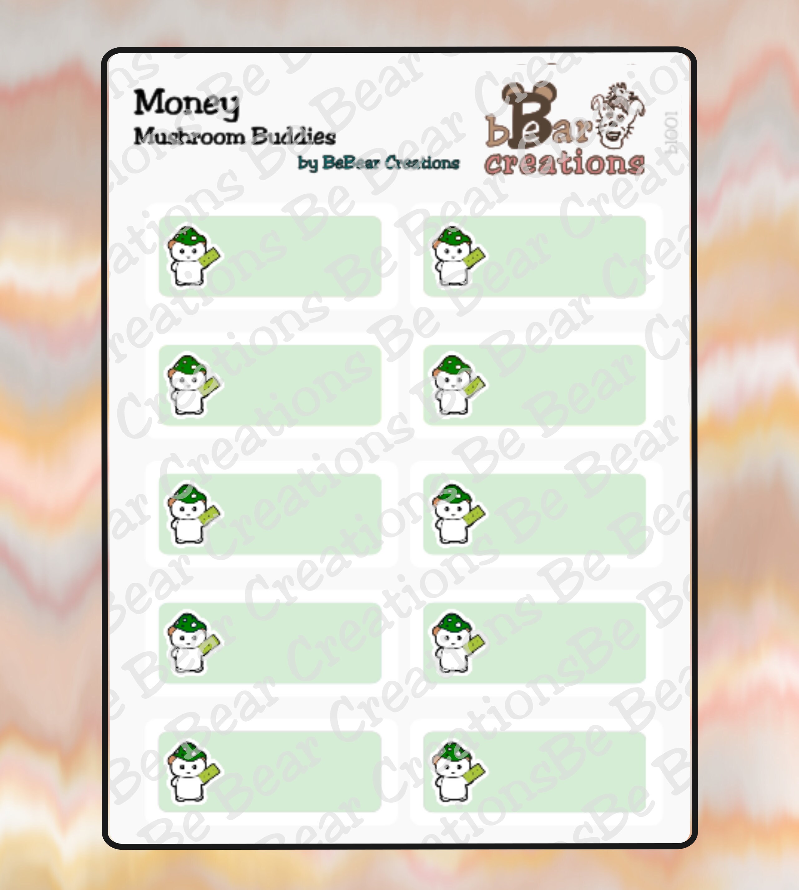 Money Mushies Labels | Cute Kawaii Mushies Great for Tracking Spend ...