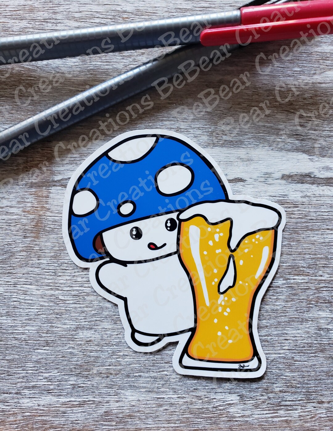 Cute Mushroom Vinyl Sticker | Pint-sized MUSHIE | Original Hand-drawn ...