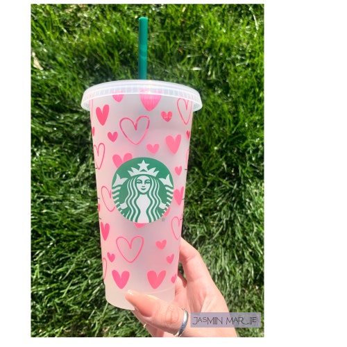 Heart Love Starbucks Cold Cup / Valentines Day / Gift for Her - Etsy