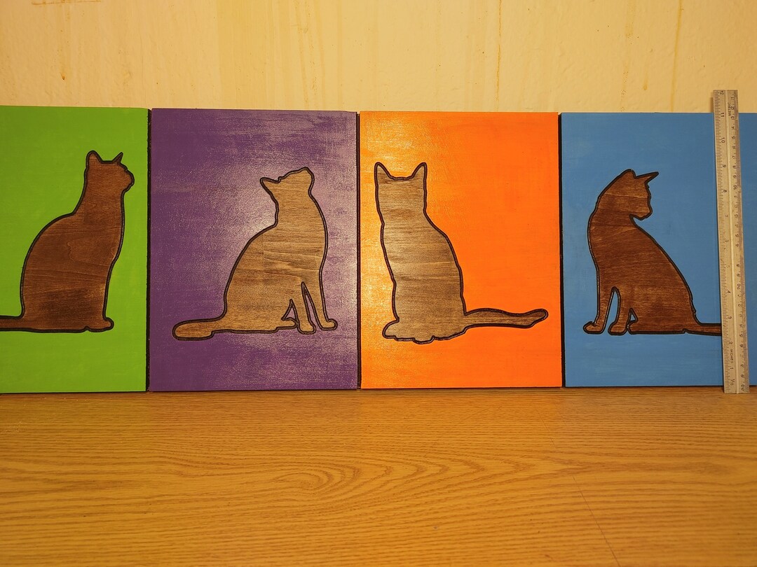Multi-color Cat Silhouettes - Etsy