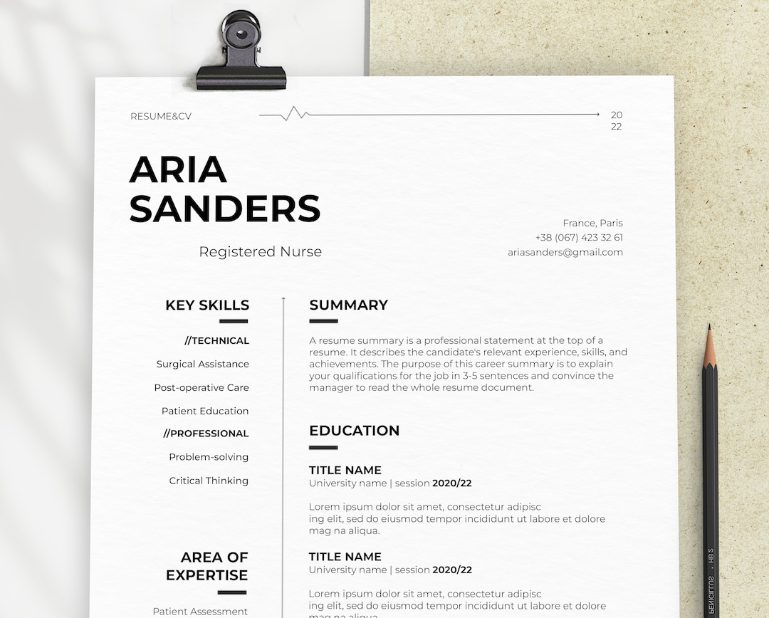 Nurse Google Docs Resume Template With Photo Professional - Etsy