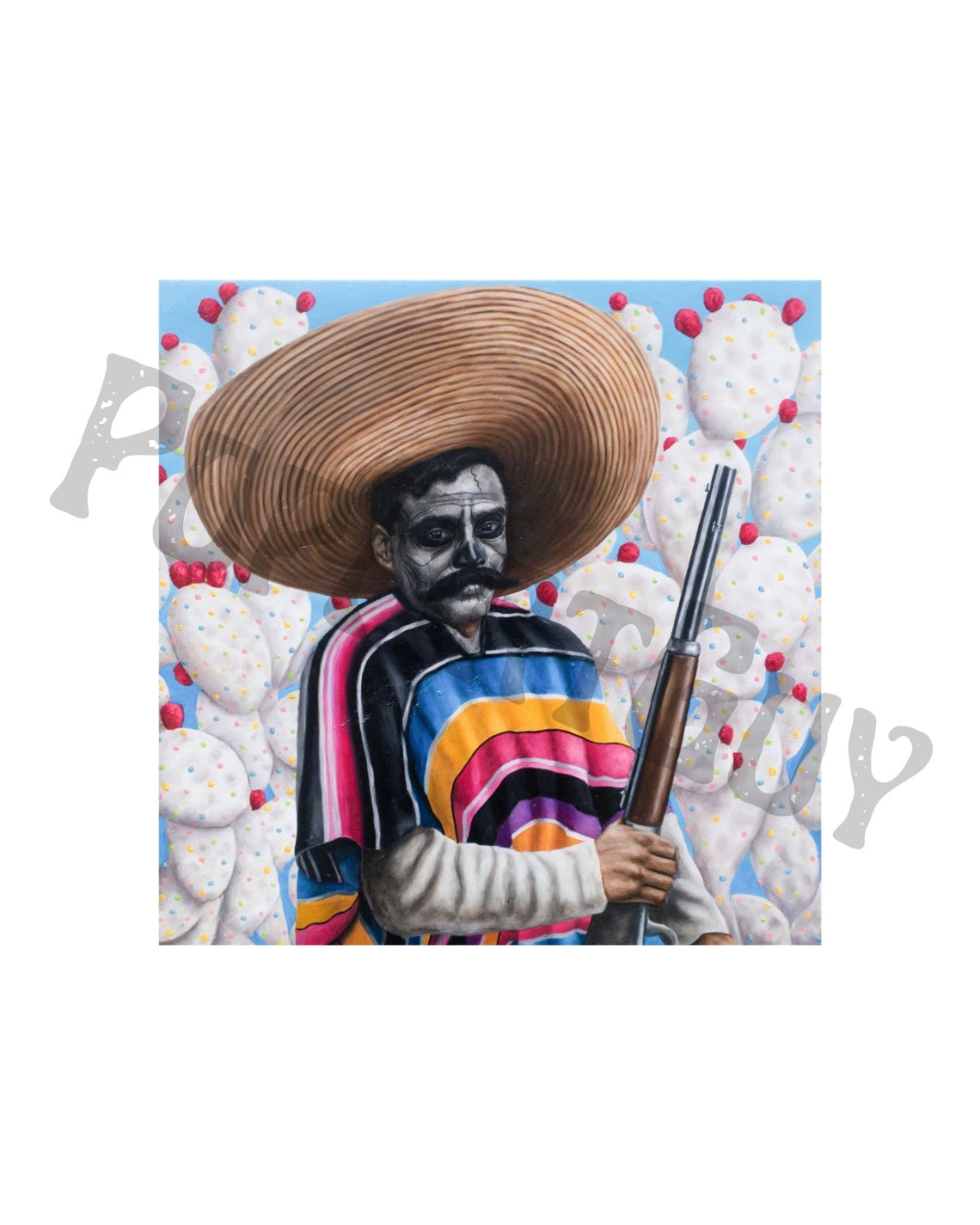 Emiliano Zapata Art Print, Day of the Dead Art, Mexican Revolution Wall ...