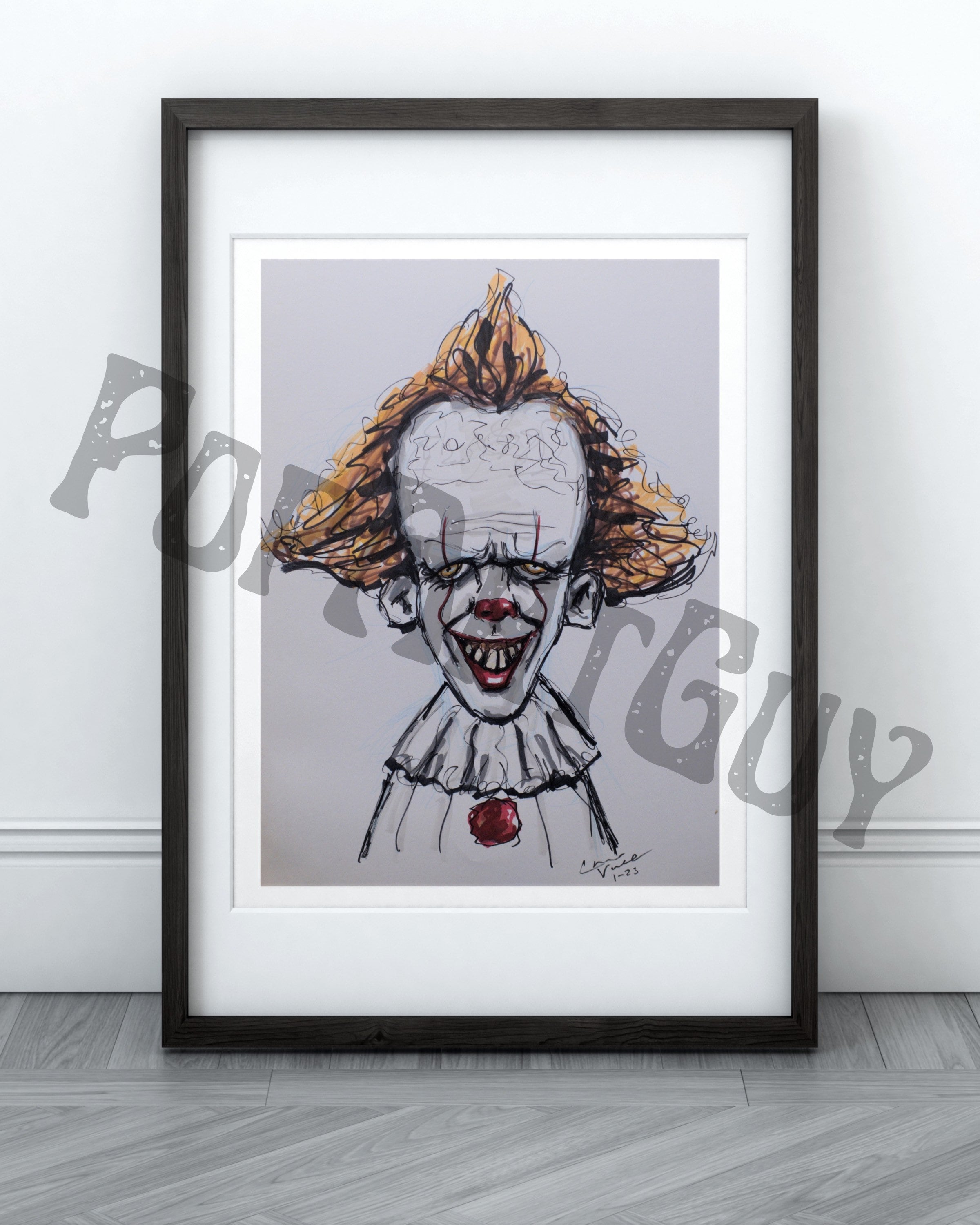 Pennywise Art Print, It Art Print, Stephen Kings Pennywise Art Print ...