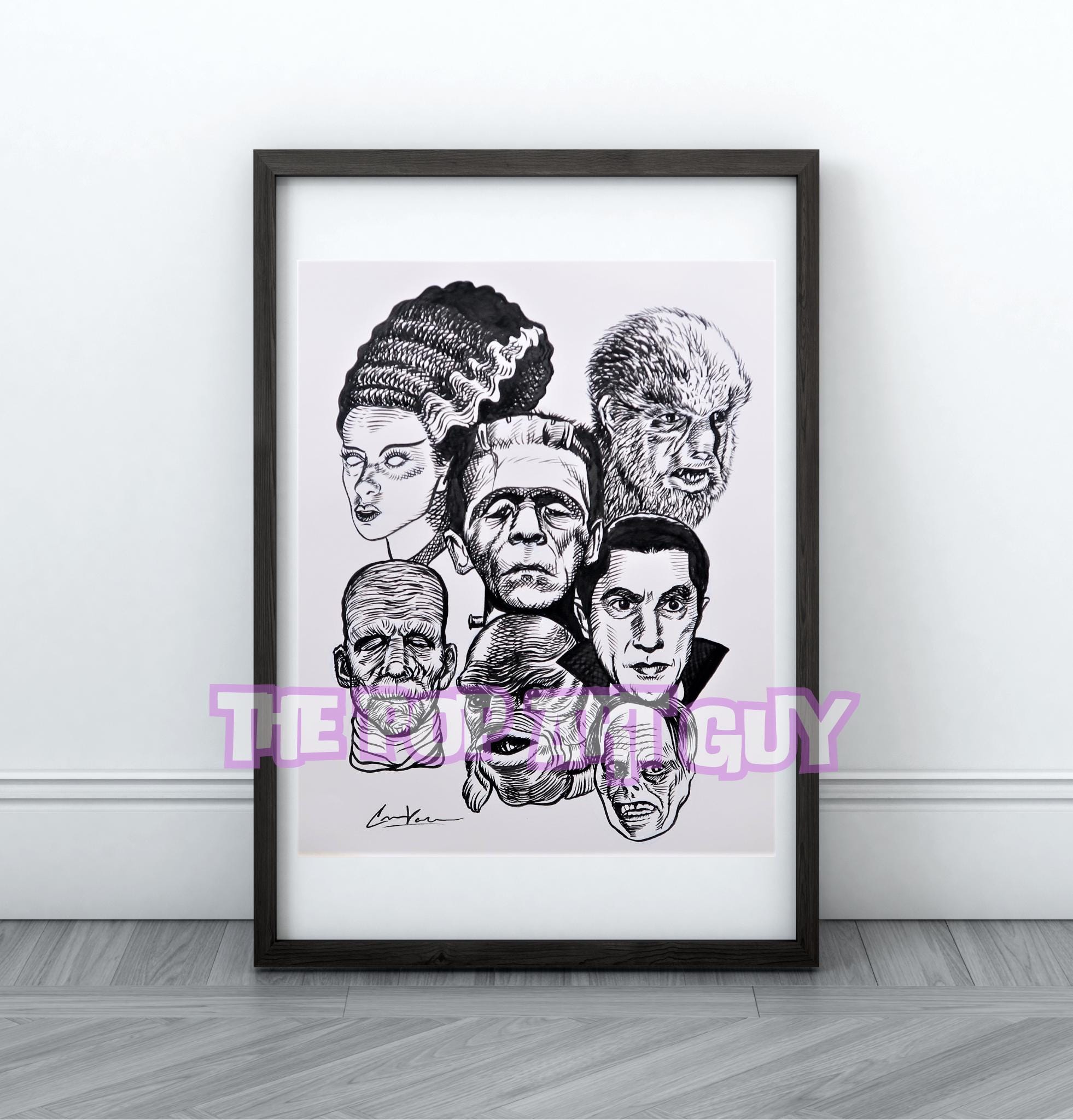 Universal Monsters Art Print, Classic Movie Monsters, Classic Universal ...