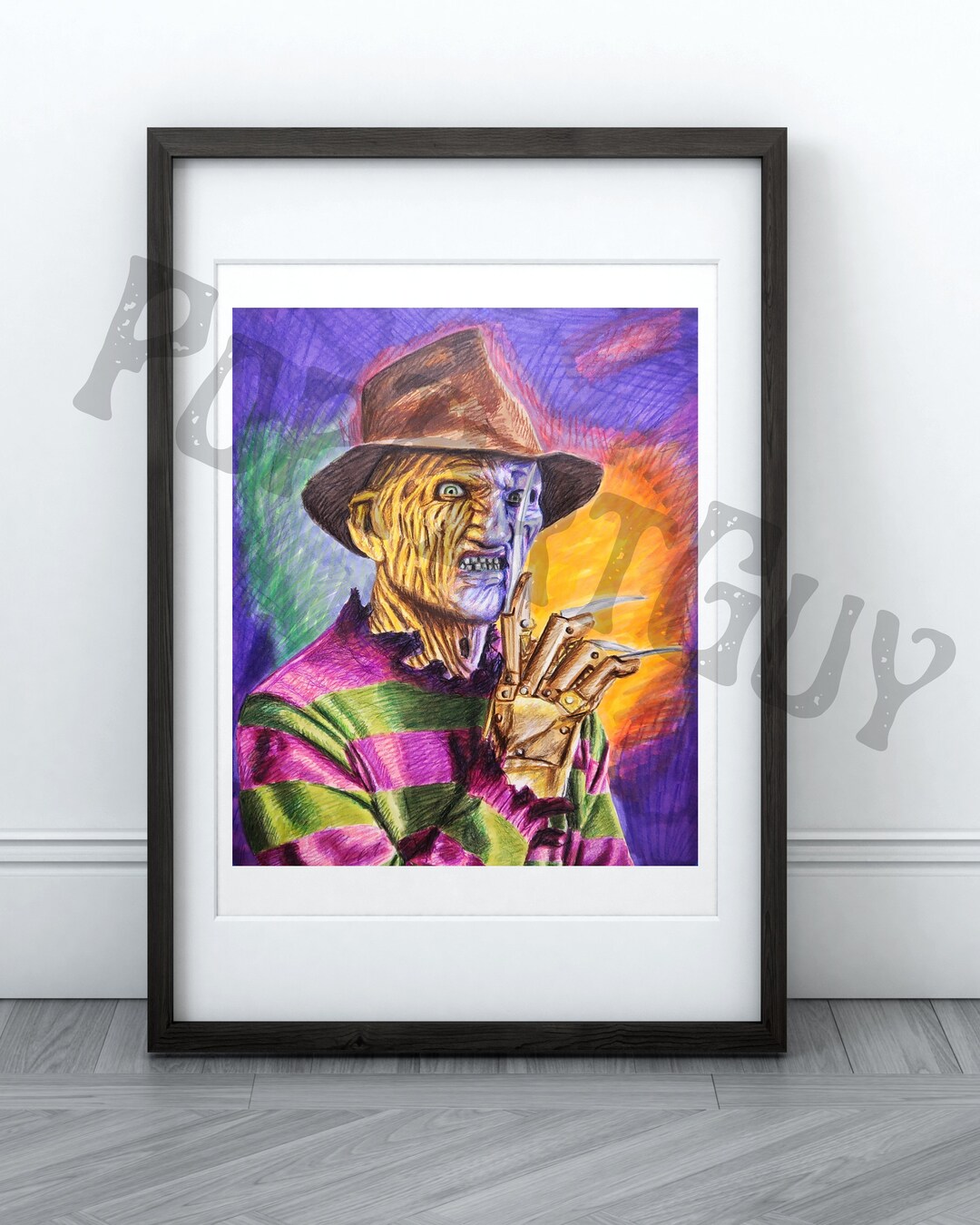 Freddy Krueger Art , Colorful Horror Art, Horror Fantasy Art, Killer ...