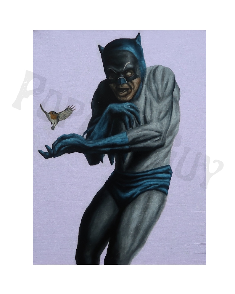 Batman Zombie, Batman and Robin Art Print, Comic Illustration Painting ...