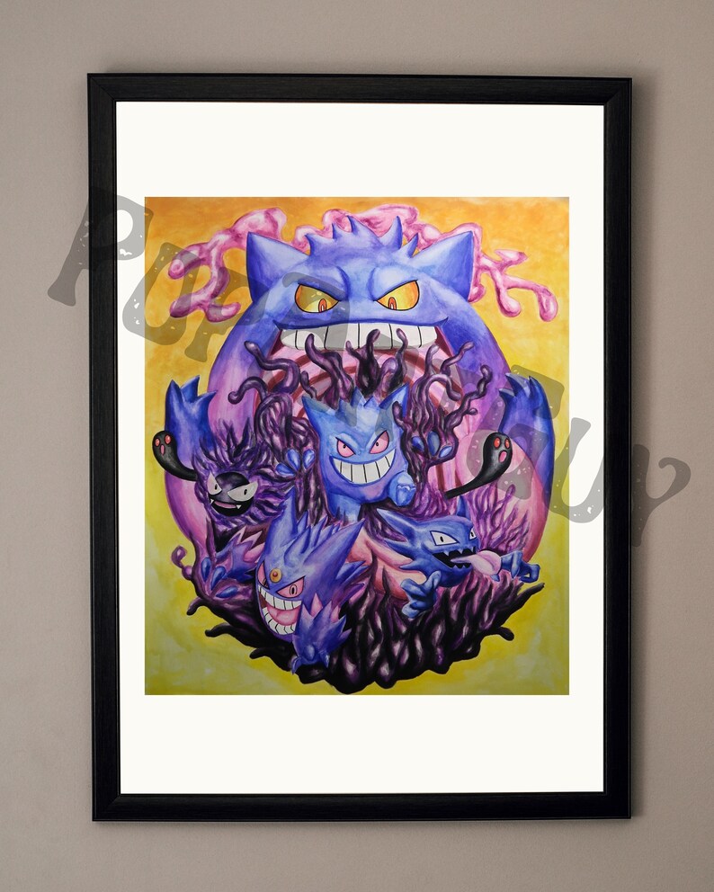 Gengar Art Print , Pokémon Fan Art - Etsy