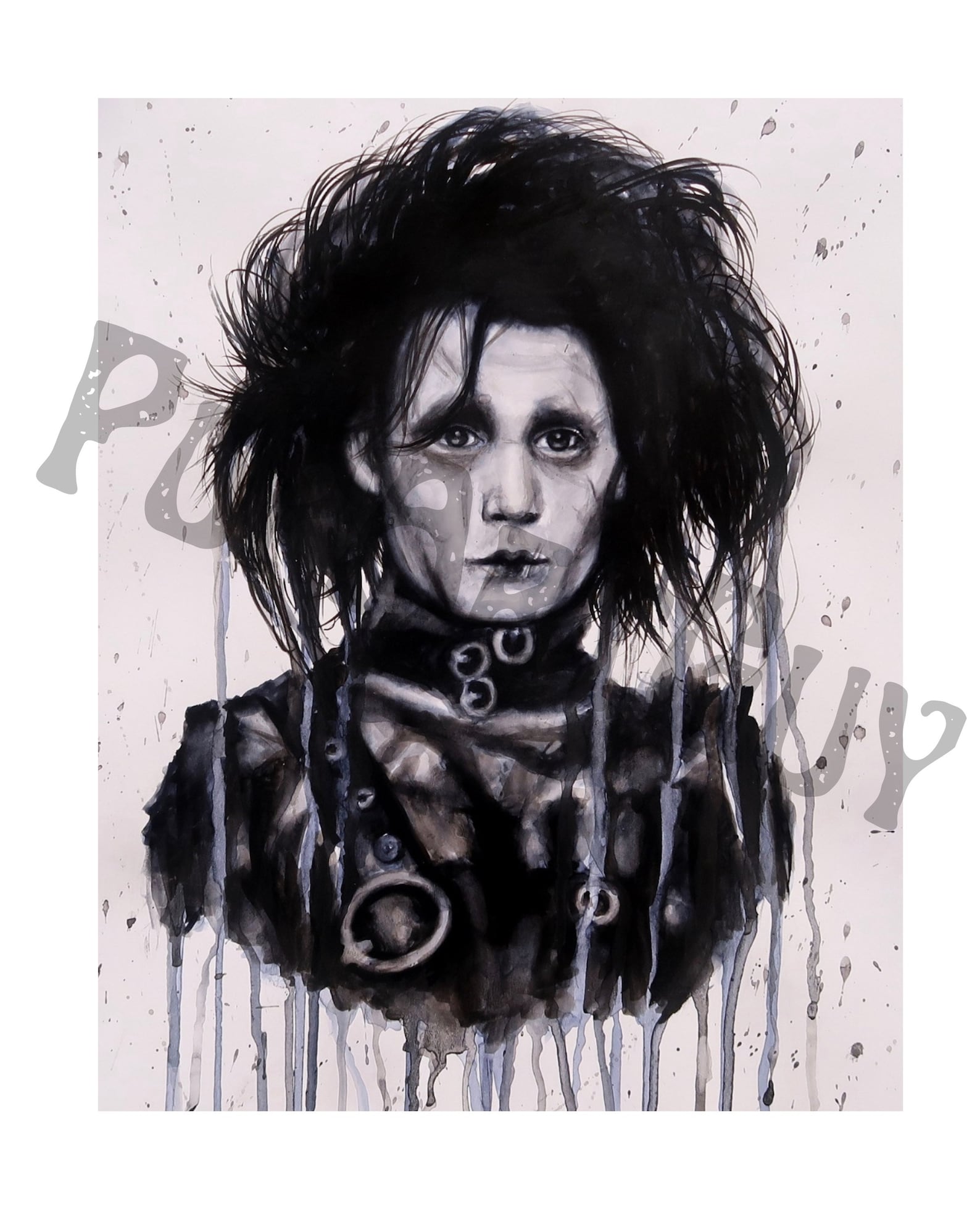 Edward Scissorhands Art Print, Tim Burton, Fan Art, Movie Art, Iconic ...